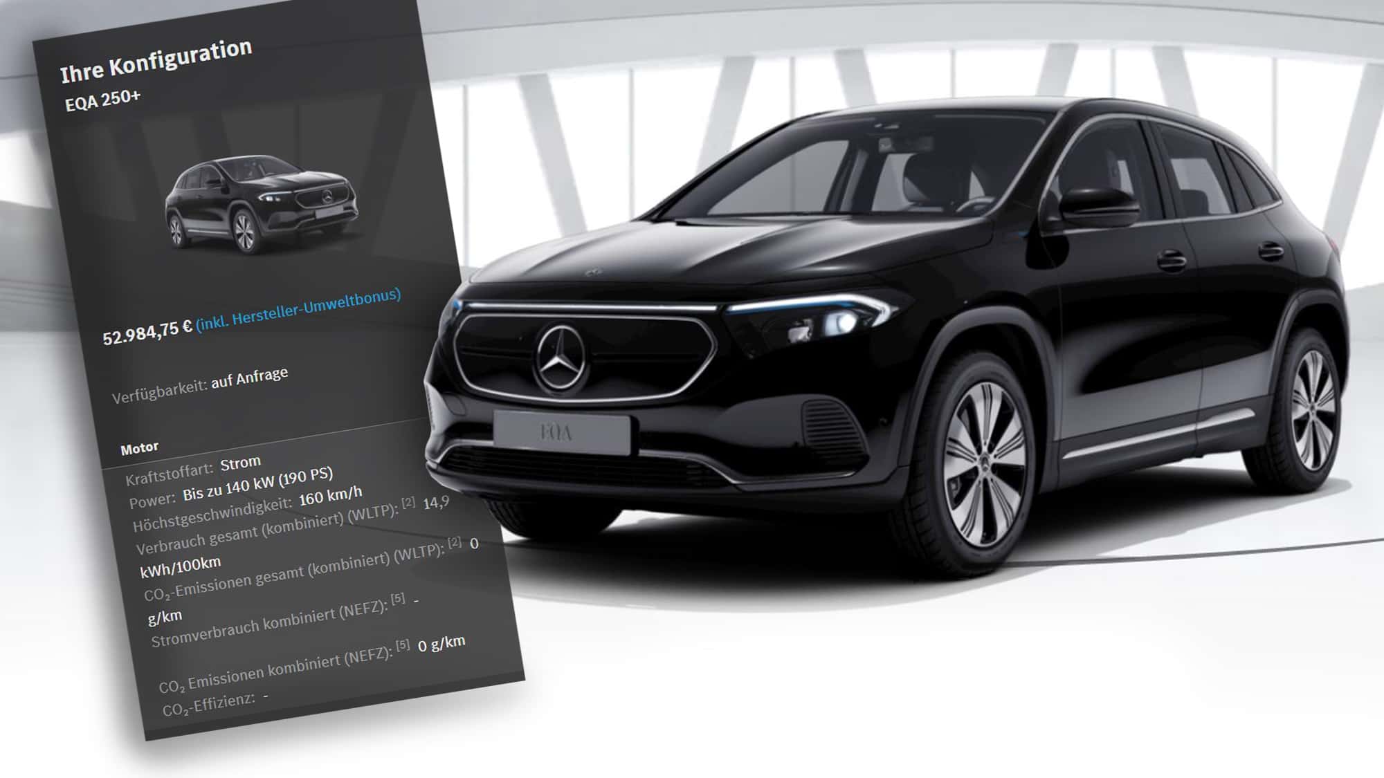 Mercedes EQA: Preis, Reichweite, Design & Daten