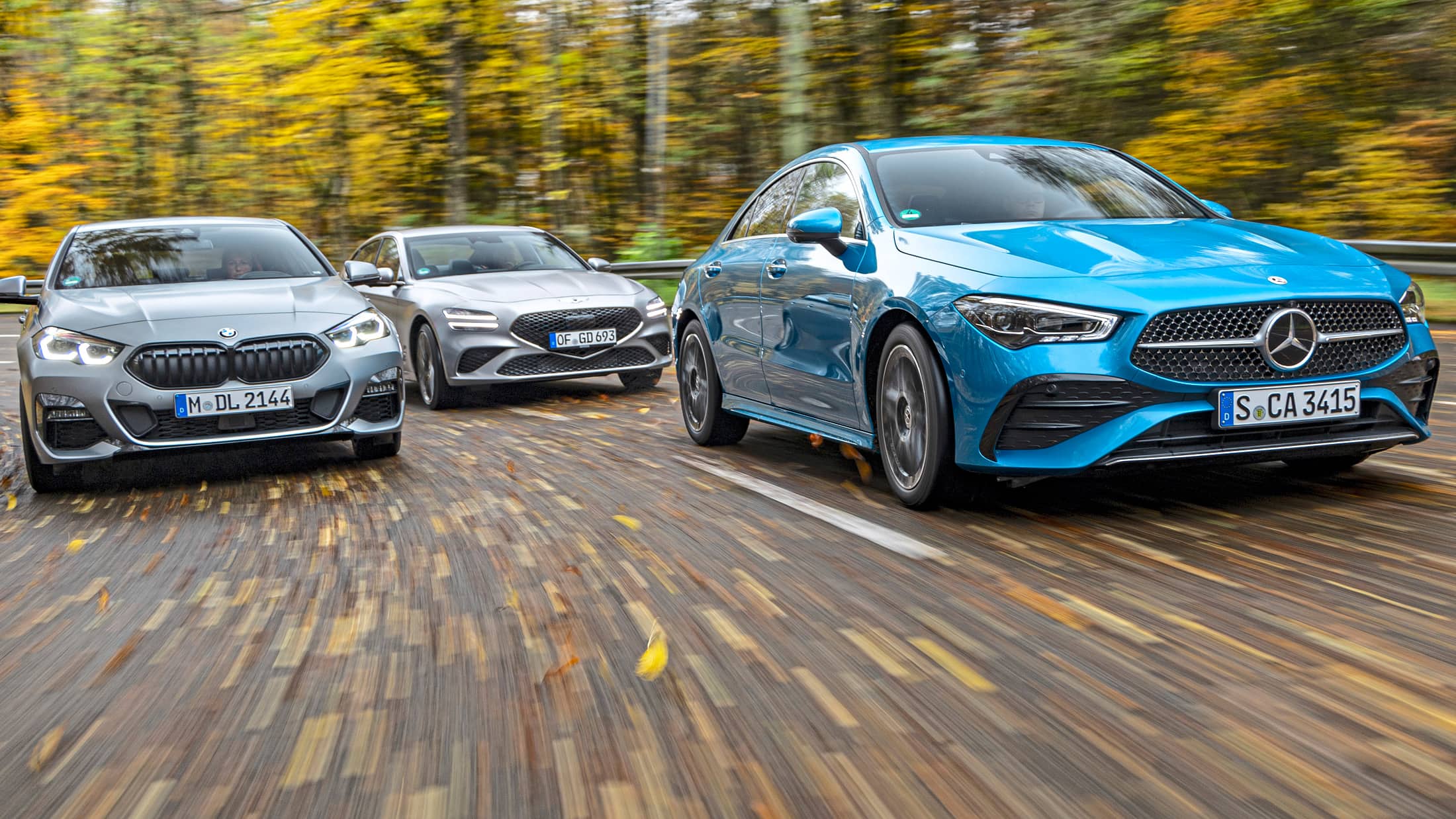 Mercedes CLA vs. Genesis G70 vs. BMW 220d im Test