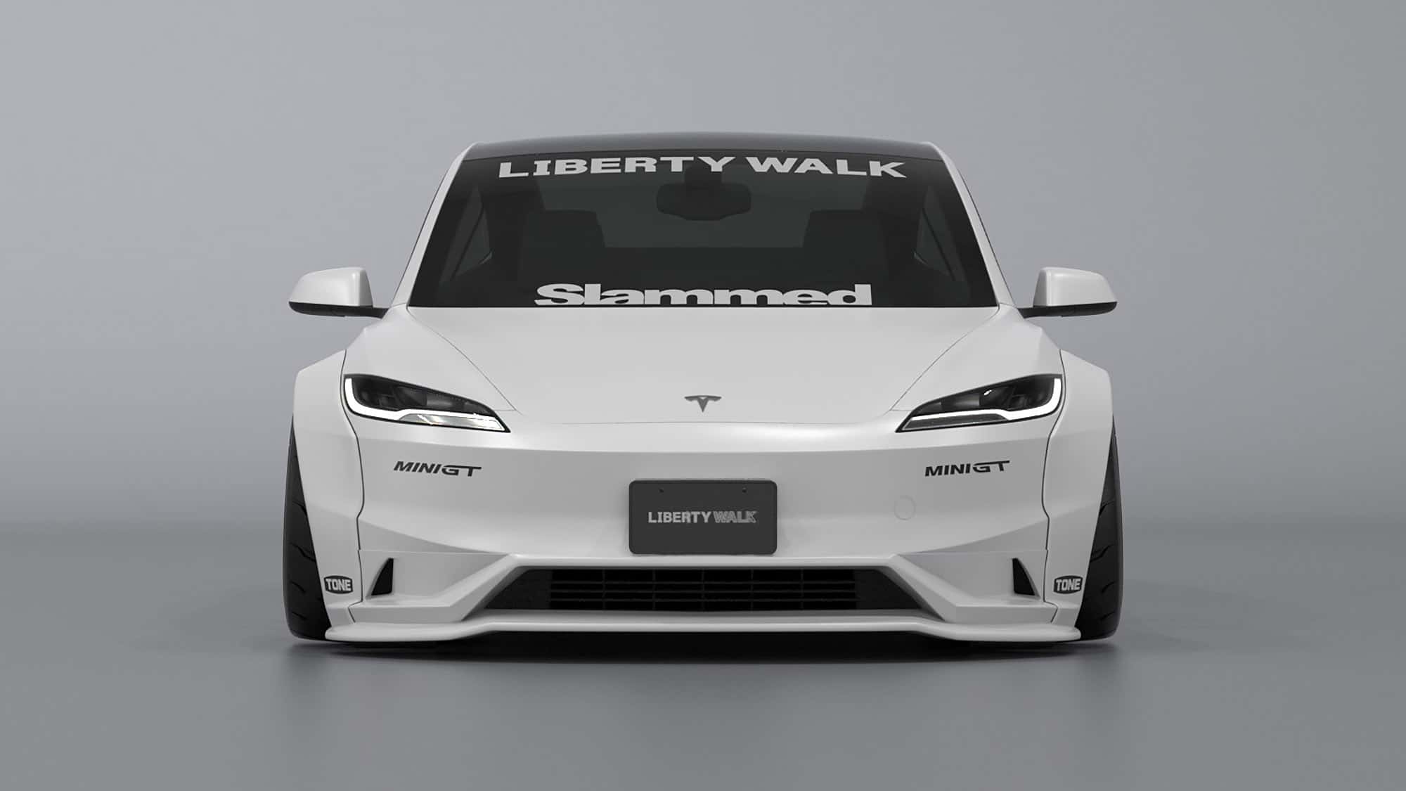 Liberty Walk Tesla Model 3 Facelift: Breitbau-Bodykit
