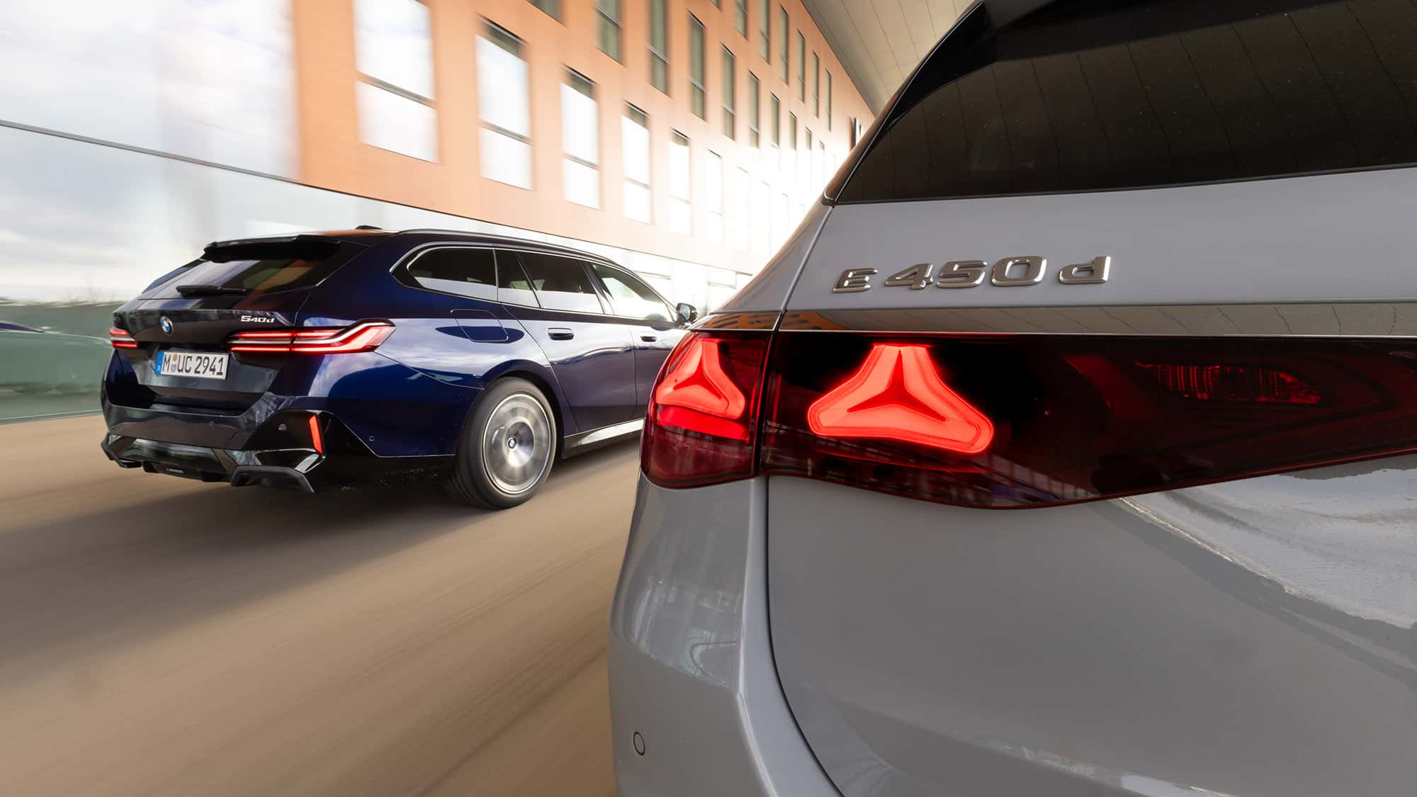 Mercedes E450 d T 4 Matic und BMW 540d Touring xDrive M im Test ...